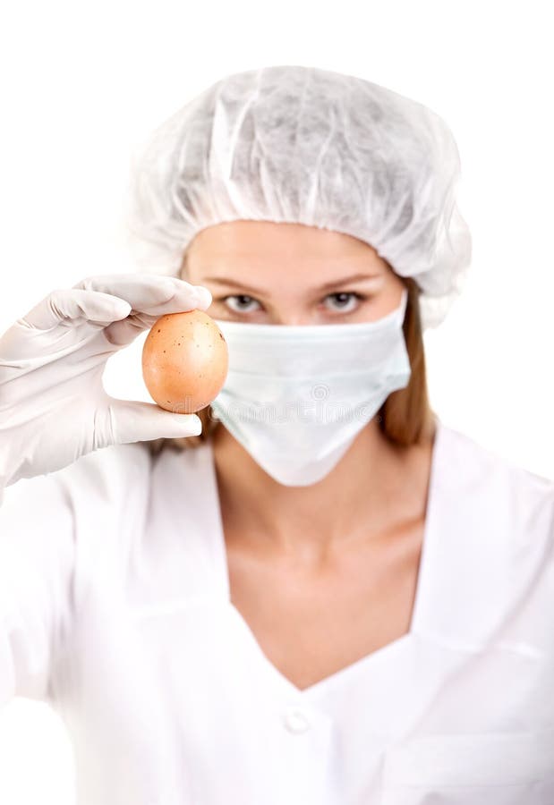 Close-up of Female Doctor or Lab Technician with Egg. Stock Image ...