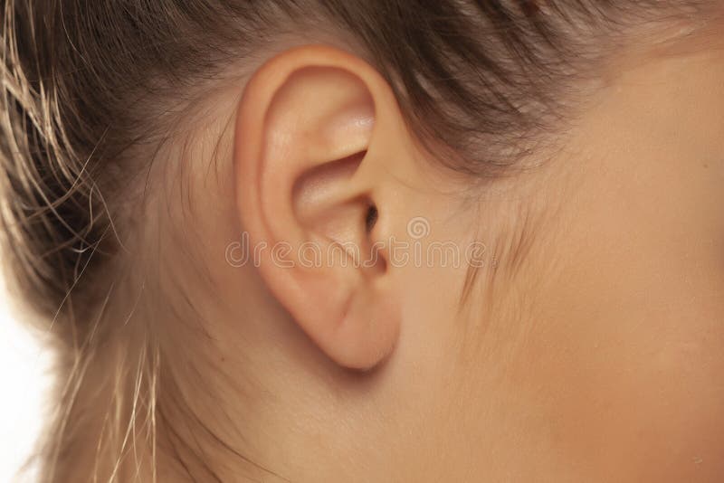 Close up of female ear stock photo. Image of person - 187882320