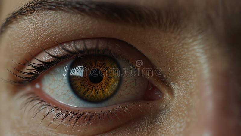 Close Up of Female Eye with Laser Beam Hitting the Iris. Stock Photo ...