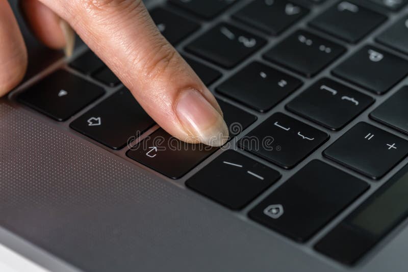 Close-up Female Hand Pressing Enter Button on Laptop Keyboard Stock ... Close-up Female Hand Pressing Enter Button on Laptop Keyboard Stock ...