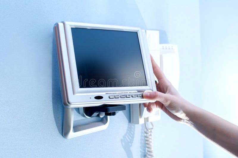 Close-up Female Hand Setting Security Alarm System. Stock Photo - Image ...