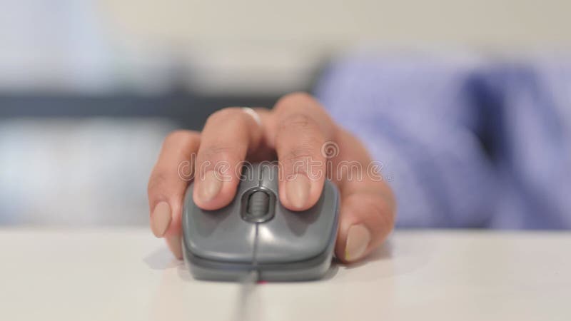 The Close Up of Female Hand Using Computer Mouse Stock Footage - Video ...