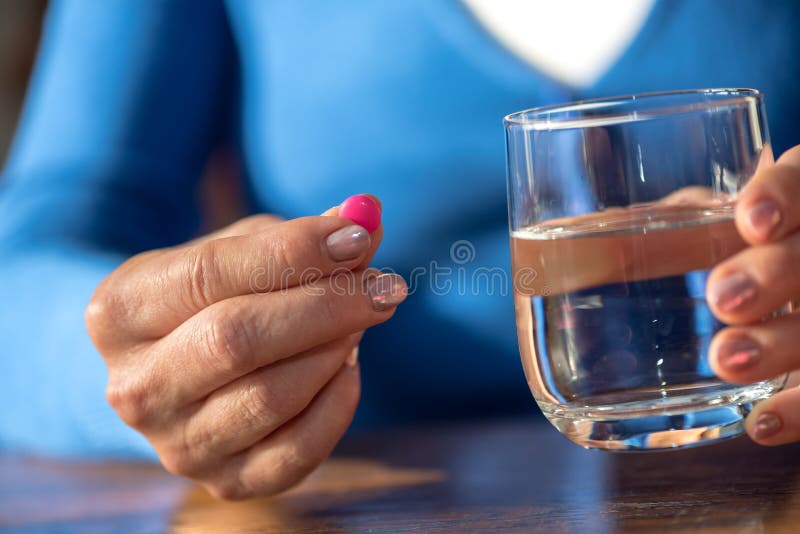 Female Hands Taking Medication Stock Image - Image of female ...