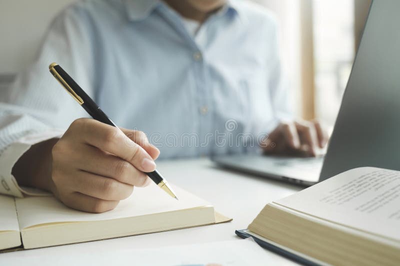 Close Up Female Hands Using Computer Laptop for Online Working. Stock ...