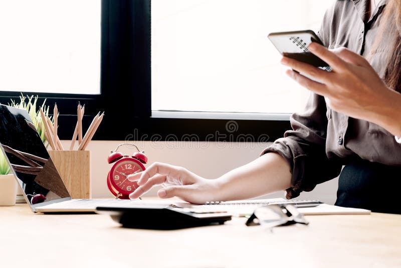 Close Up Female Holding Smartphone Getting Message with Confirmation ...