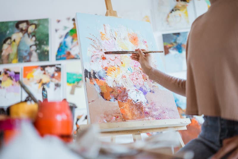 Close Up of Female Painters Hand Holding a Paint Brush Stock Image ... Close Up of Female Painters Hand Holding a Paint Brush Stock Image ...