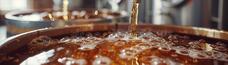 Close-up of a Fermenter with Bubbling Airlock, Capturing the Active ...