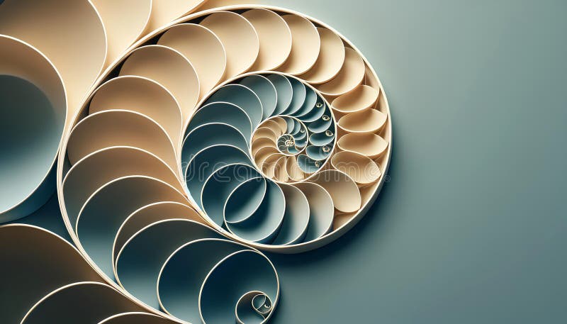 Close-up of a Fibonacci Spiral Figure with Plenty of Copy Space on a ...