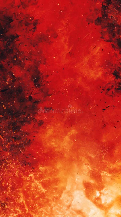 A Close-up of a Fiery Red Fire with Black Ashes, Possibly a Fire in ...