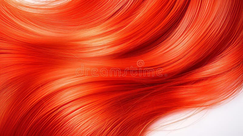 Close Up of Fiery Red Hair on White Backdrop Stock Illustration ...