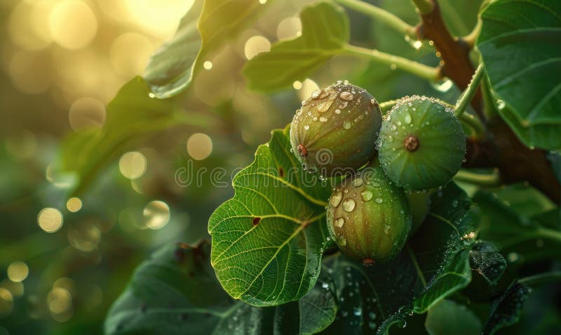Close-up of Figs and Fig Leaves Stock Image - Image of summer, ripe ...