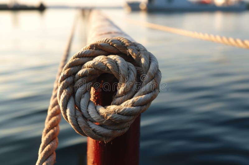 Close-up of a Figure-eight Knot on a Boat Stock Photo - Image of ...