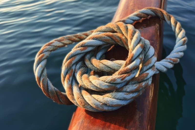 Close-up of a Figure-eight Knot on a Boat Stock Image - Image of boat ...