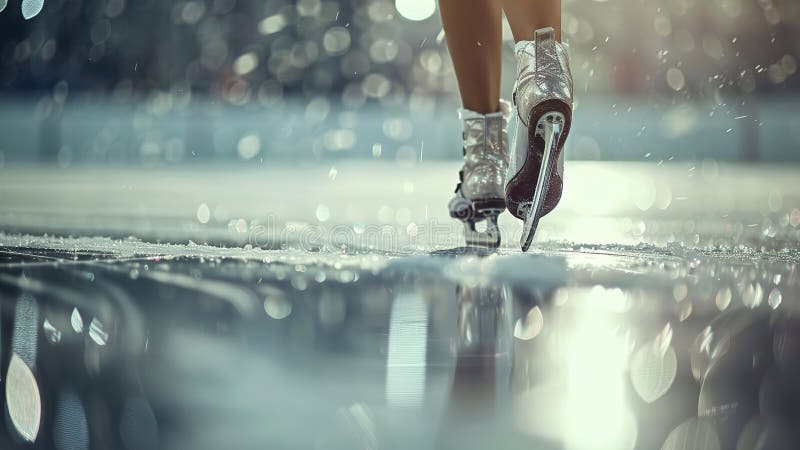 Close Up of Figure Skater Doing Tricks on Ice, Figure Skater in Action ...