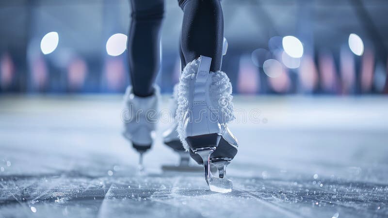 Close Up of Figure Skater Doing Tricks on Ice, Figure Skater in Action ...