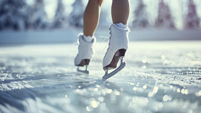 Close Up of Figure Skater Doing Tricks on Ice, Figure Skater in Action ...