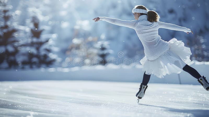 Close Up of Figure Skater Doing Tricks on Ice, Figure Skater in Action ...