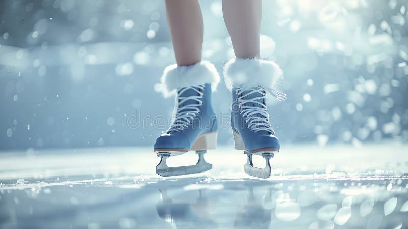 Close Up of Figure Skater Doing Tricks on Ice, Figure Skater in Action ...