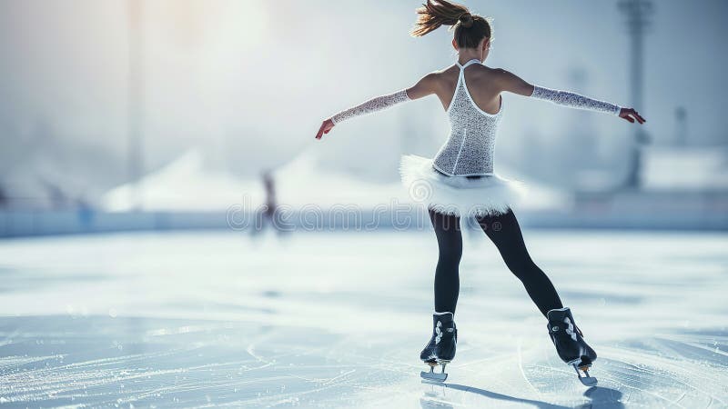 Close Up of Figure Skater Doing Tricks on Ice, Figure Skater in Action ...