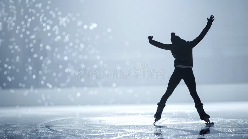 Close Up of Figure Skater Doing Tricks on Ice, Figure Skater in Action ...