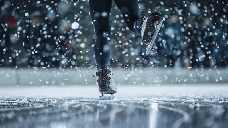 Close Up of Figure Skater Doing Tricks on Ice, Figure Skater in Action ...