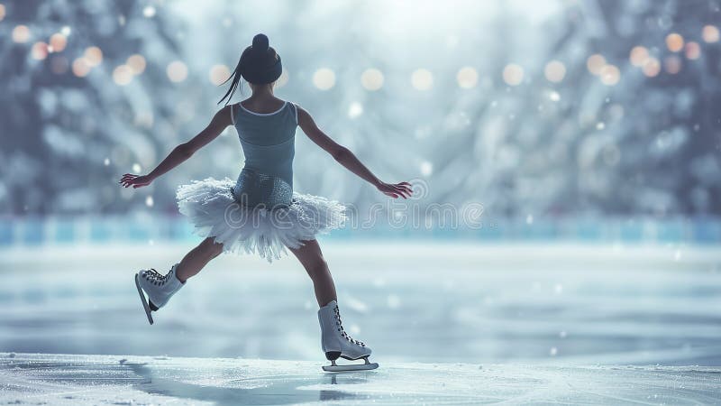 Close Up of Figure Skater Doing Tricks on Ice, Figure Skater in Action ...