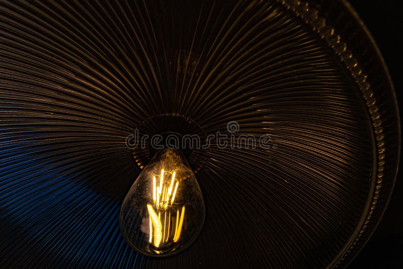 Close Up of a Filament Lamp and Hood Cover - Inside of a Light Stock ...