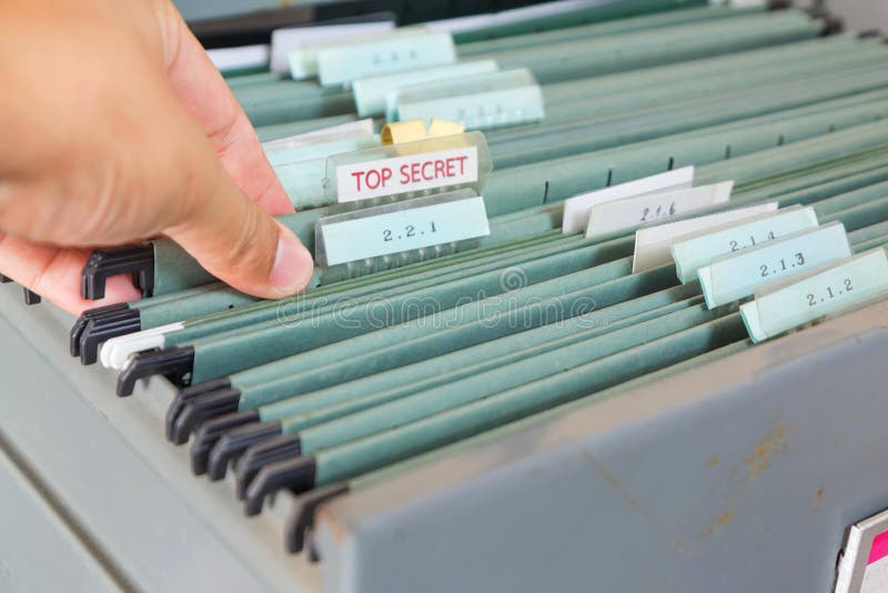Close Up File Folders in a Filing Cabinet Stock Image - Image of ...