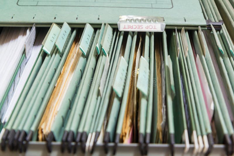 Close Up File Folders in a Filing Cabinet Stock Photo - Image of ...