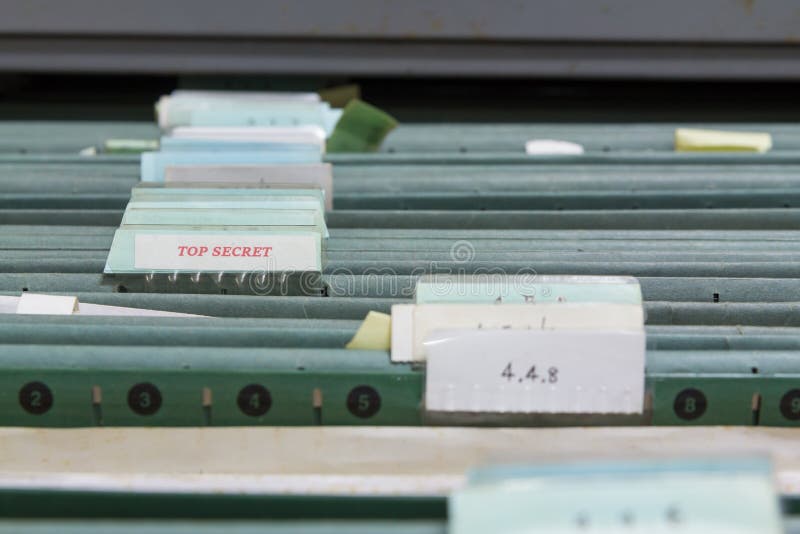 Close Up File Folders in a Filing Cabinet Stock Image - Image of ...