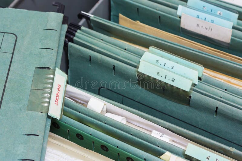 Close Up File Folders in a Filing Cabinet Stock Photo - Image of close ...