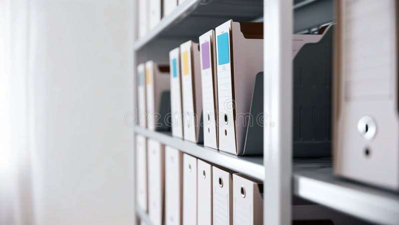 File Folders in Shelf Racks Stock Illustration - Illustration of ...