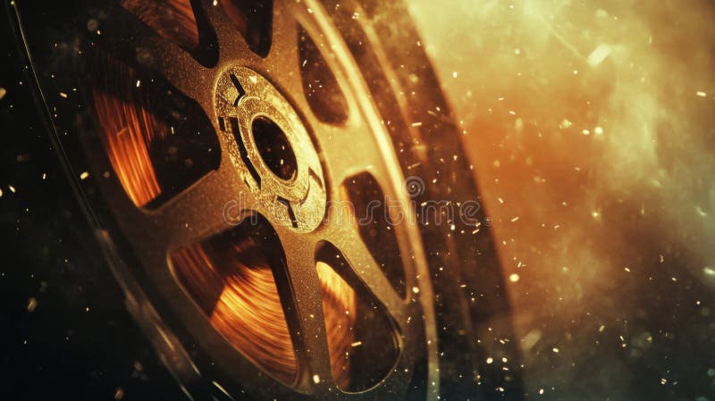 Close-up of a Film Reel with Dust Particles Stock Illustration ...