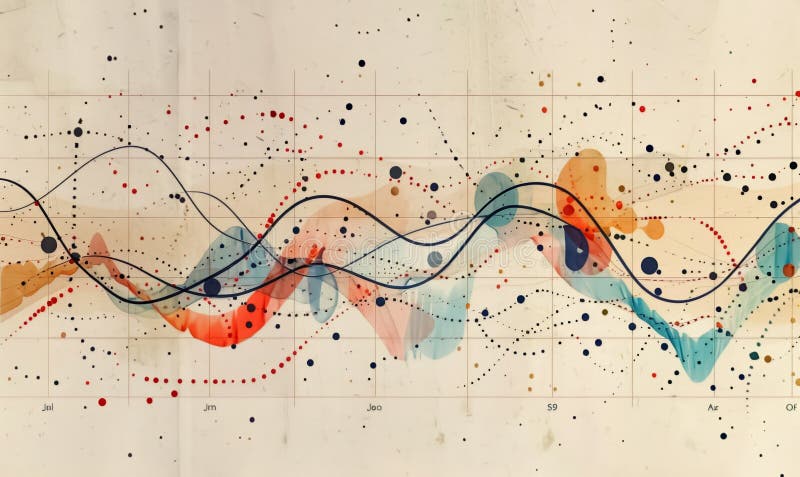 A Close-up of a Financial Graph with Blue Bar Charts and Line Graphs ...