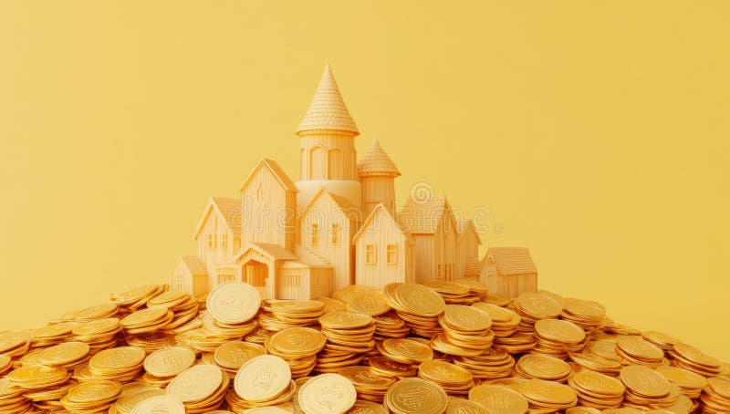 A Close-up of a Financial Growth Model Home in a 3d Render Studio for ...