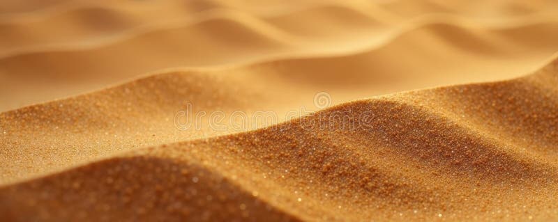 Close Up of Fine, Light Brown Sand; Subtle Wave Patterns , Dry Sand ...