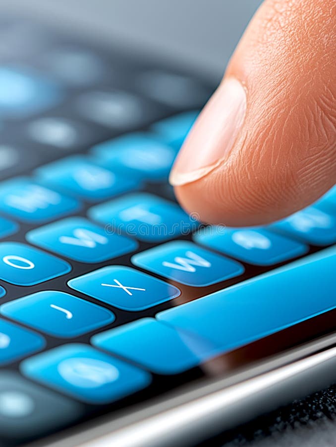 Blue Lit Keyboard Amidst Various Modern Devices Stock Image - Image of ...