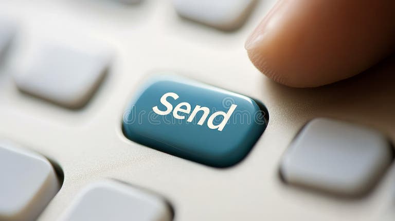 Close Up of a Finger Pressing the Send Button on a Keyboard, Suggesting ...