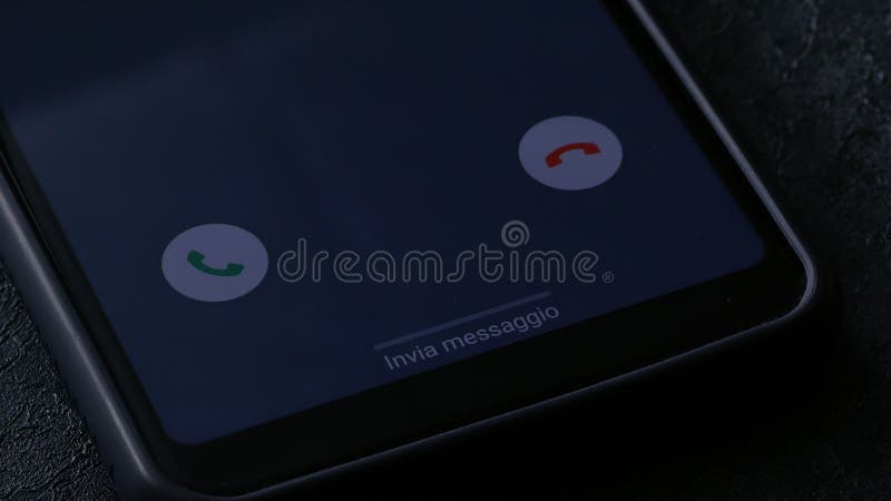 Close Up of Finger Touch on the Reject Call Button on the Smartphone ...