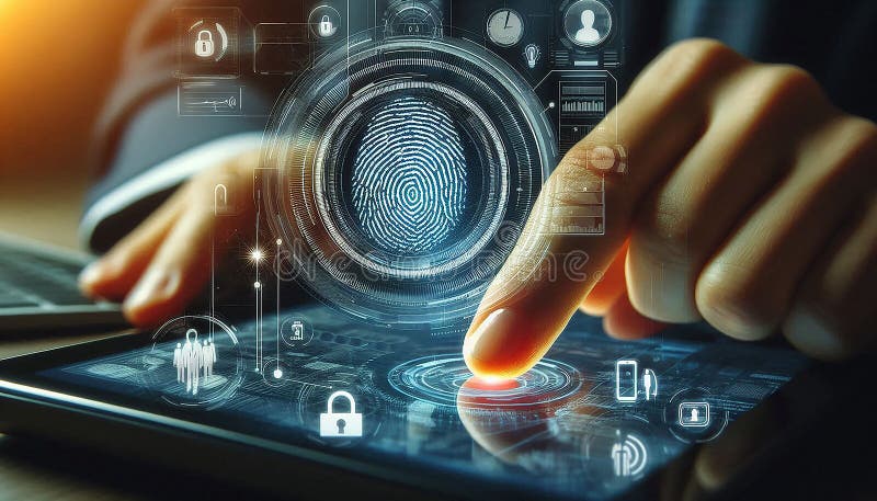 Digital Fingerprint Authentication Concept Stock Illustration ...