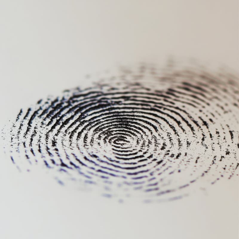Close-up of a Fingerprint on a Clean White Background Highlighting ...