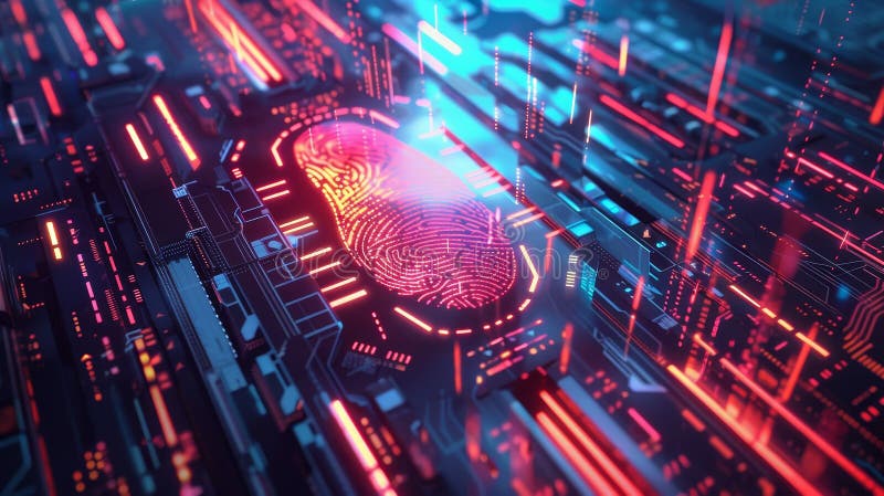 A Close Up of a Fingerprint on a Computer Chip Stock Image - Image of ...