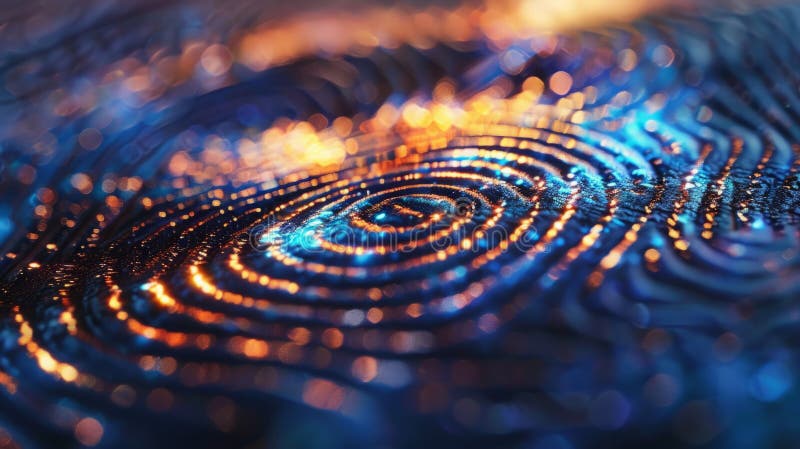 Close Up of Fingerprint on Computer Screen Stock Photo - Image of ...