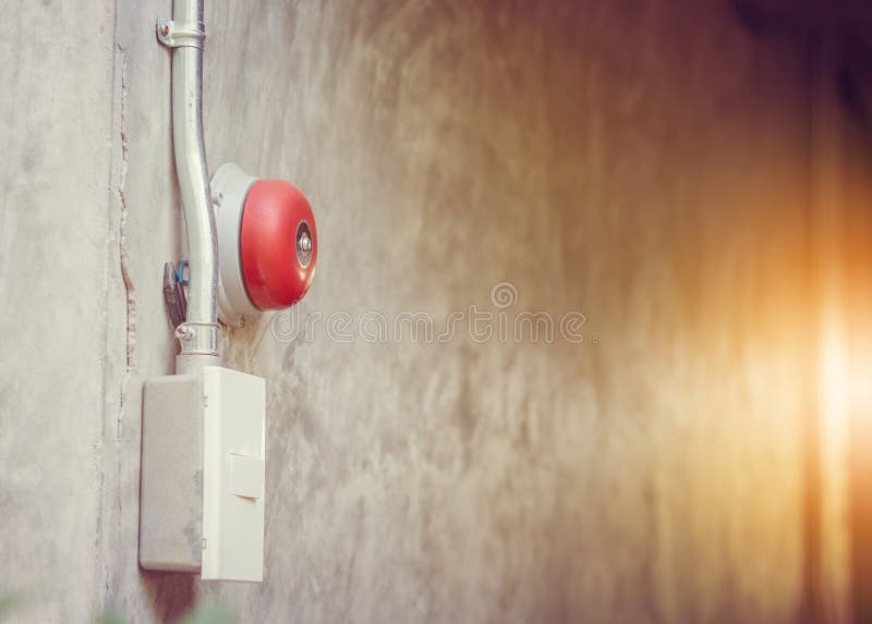 Close Up of Fire Alarm Bell on Wall in Hostel, Safety First Concept ...