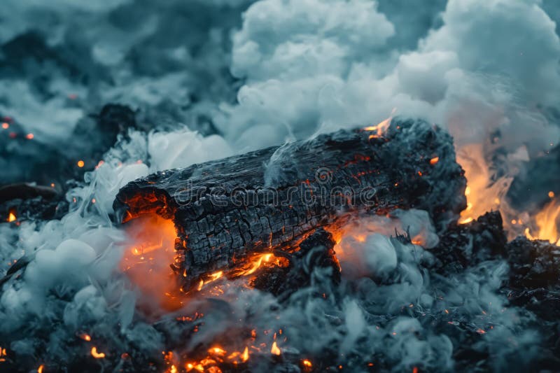 A Close Up of a Fire Burning in the Ocean. Generative AI Stock Photo ...