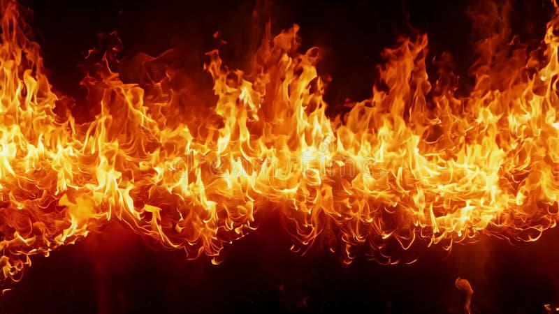 A Close Up of a Fire Flame on a Black Background Stock Video - Video of ...
