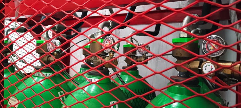 Fire Suppression System Tube in a Cage Stock Photo - Image of accidents ...