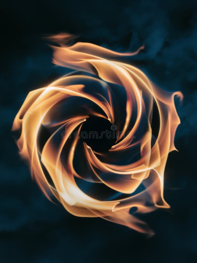 A Close Up of a Fire Tornado Spinning in the Air, AI Stock Illustration ...