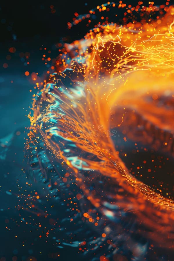 Close Up of a Fire and Water Wave, Perfect for Abstract Backgrounds ...