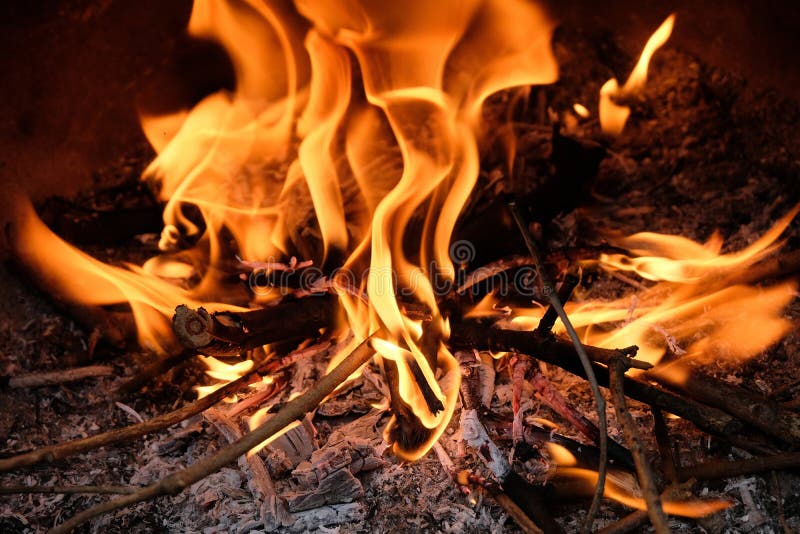 Close-up Fire with Flames and Embers Stock Photo - Image of outbreak ...